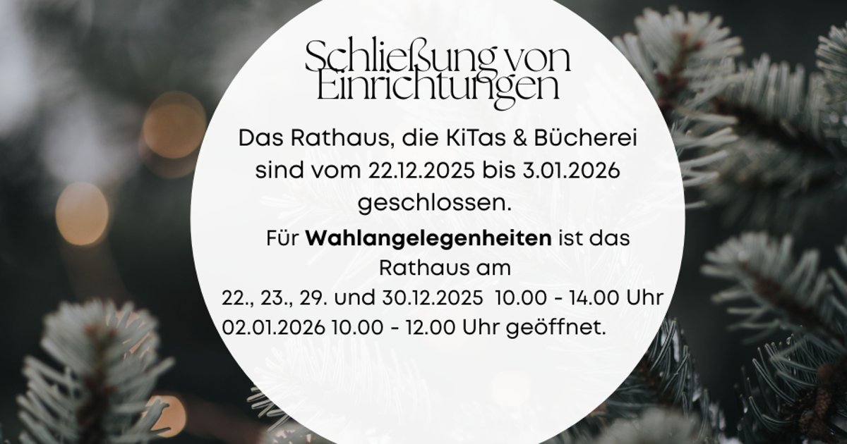 Schließung des Rathauses | Startseite